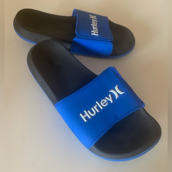 Hurley | Shoes | Hurley Mens Blue Slides | Poshmark